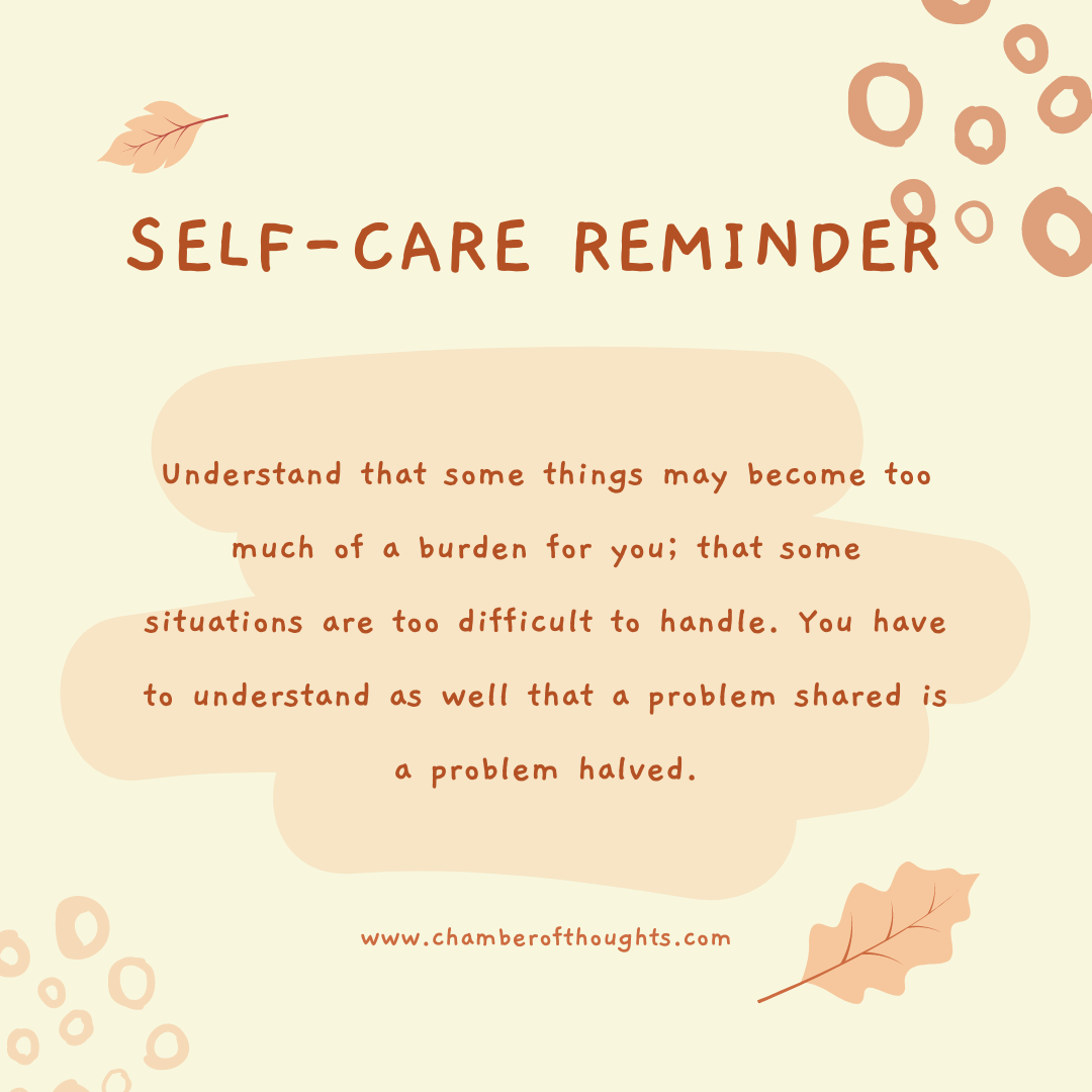 Self-Care Reminders You Might Need - 𝐂𝐇𝐀𝐌𝐁𝐄𝐑 𝐎𝐅 𝐓𝐇𝐎𝐔𝐆𝐇𝐓𝐒