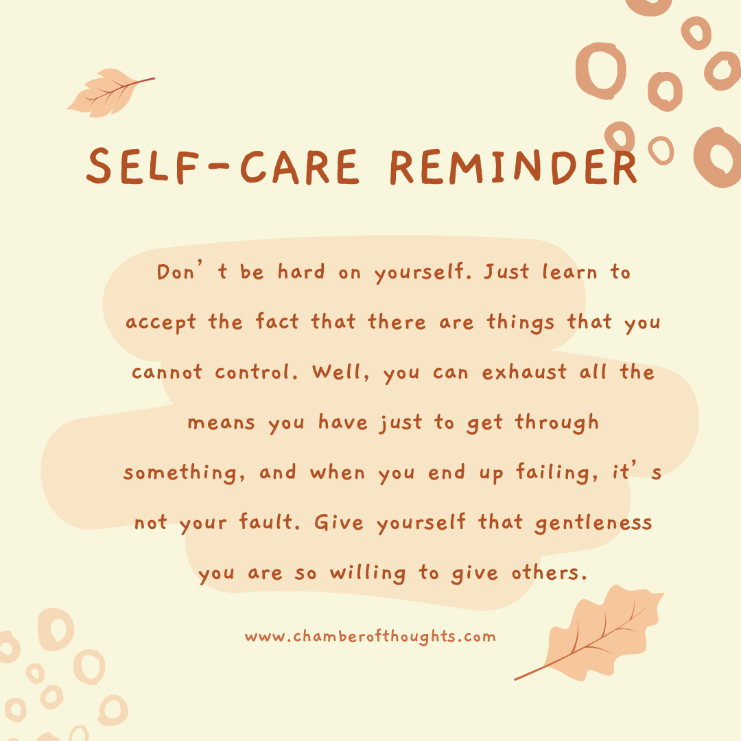 Self-Care Reminders You Might Need - 𝐂𝐇𝐀𝐌𝐁𝐄𝐑 𝐎𝐅 𝐓𝐇𝐎𝐔𝐆𝐇𝐓𝐒