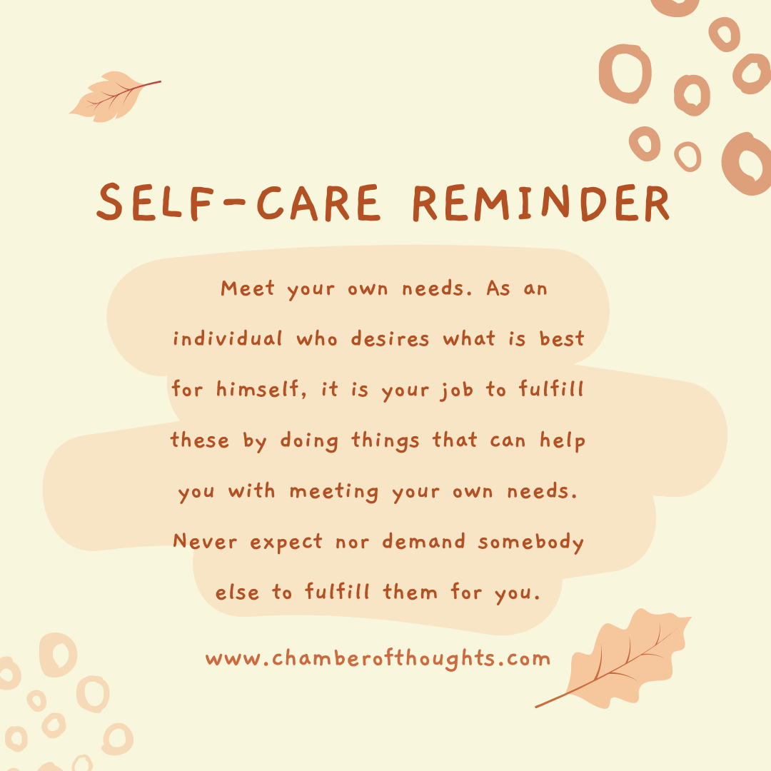 Self-Care Reminders You Might Need - 𝐂𝐇𝐀𝐌𝐁𝐄𝐑 𝐎𝐅 𝐓𝐇𝐎𝐔𝐆𝐇𝐓𝐒